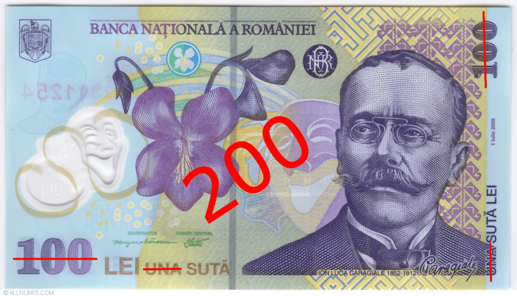 Pentru că e ziua lui Caragiale, doar azi bancnota de 100 lei valorează ...