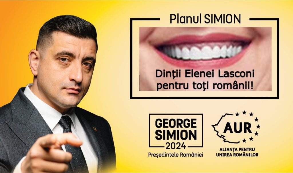 Planul Simion: ”Români, dacă mă votați, vă fac dinții ca ai Elenei ...
